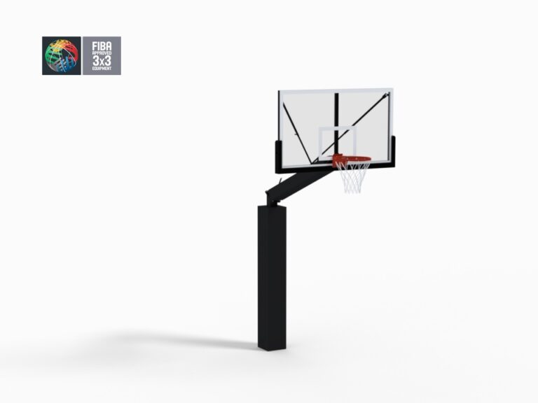 In-ground FIBA-certified 3x3 basketball hoop, projection of 2.25m ...